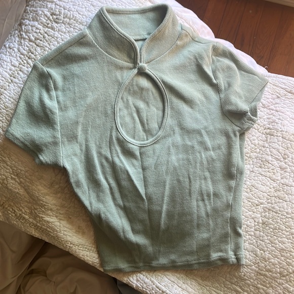 PacSun | Tops | 38 Pacsun Crop Top With Cutout Detail Sage Green Size ...